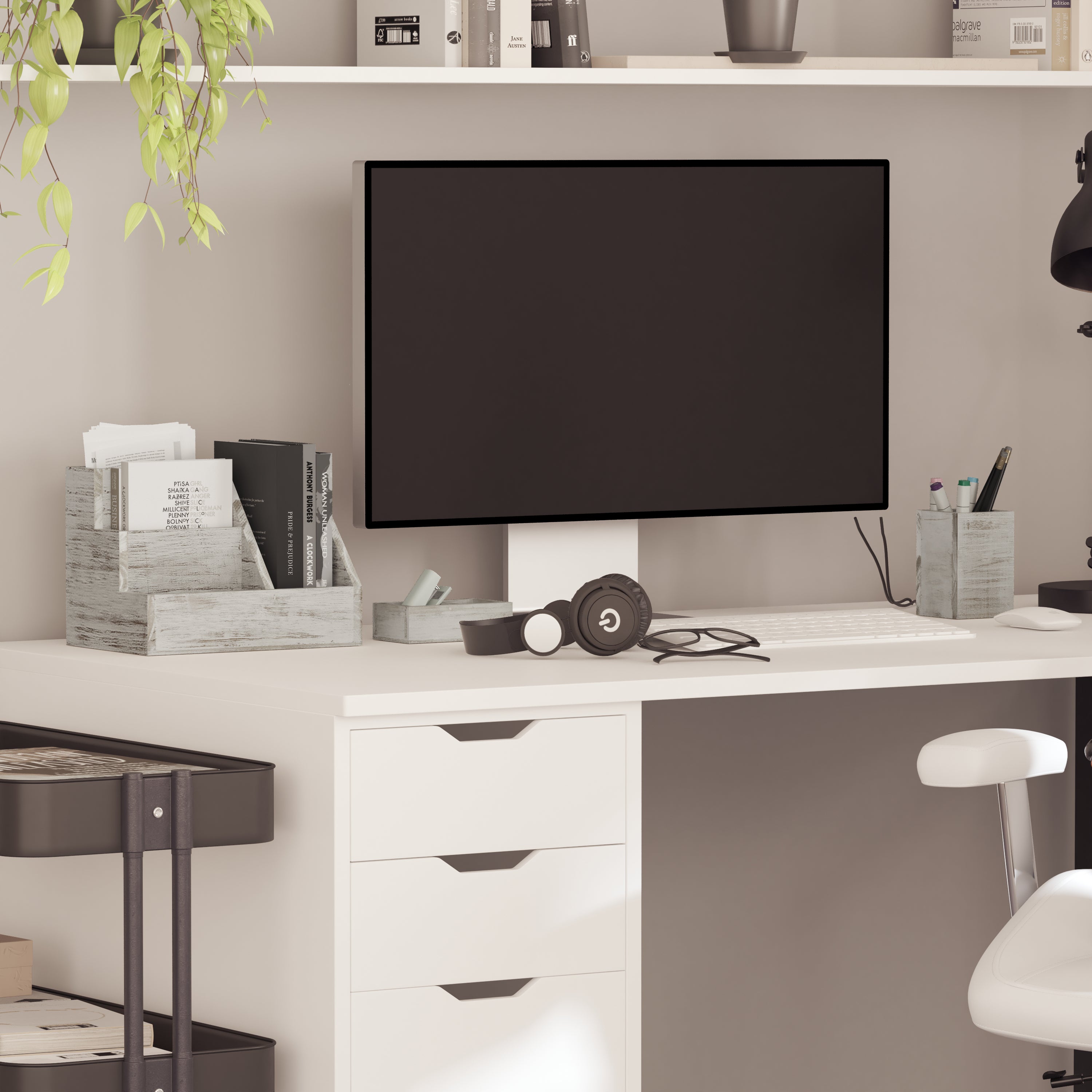 Ceely 3 Piece Wooden Desk Organizer Set for Desktop, Countertop, or Va