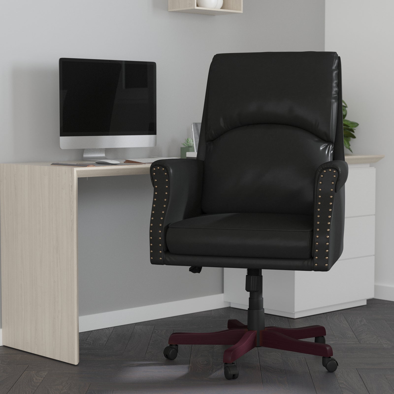 Tiber Ergonomic Executive Office Chair with High Pillowed Back & Rolle